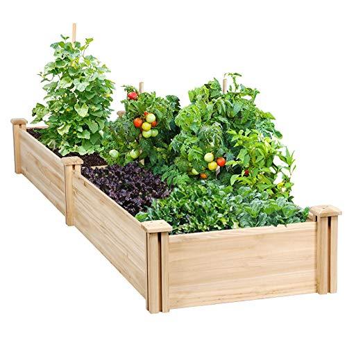 Yaheetech Raised Garden Bed Kit - Wooden Elevated Planter Garden Box f ...